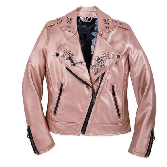 Disney | Jackets & Coats | Disney Maleficent Rose Gold Faux Leather ...